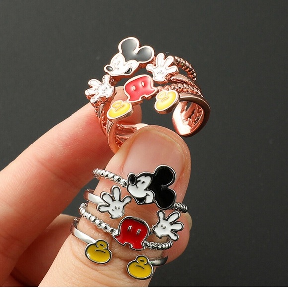 Jewelry | Mickey Mouse Themed Rings Your Ch Silver Or Rose Gold | Poshmark